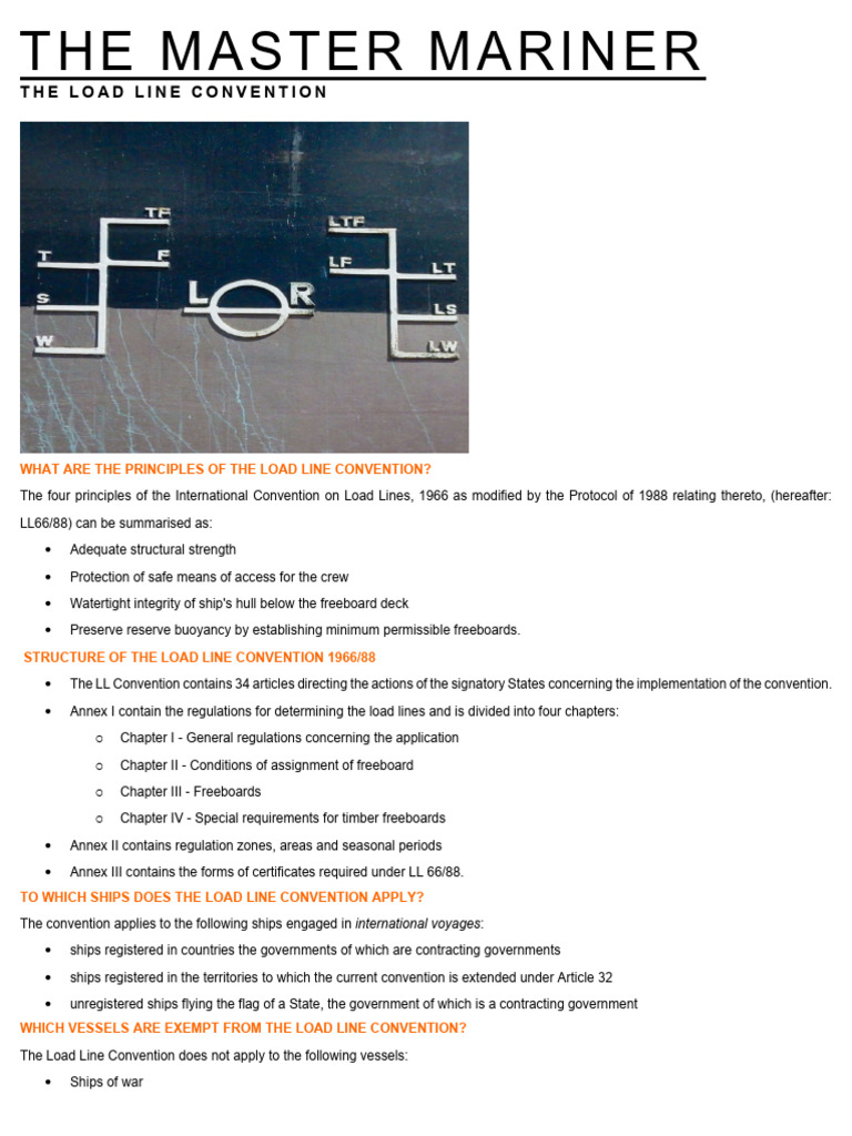 The Load Line Convention | PDF | Ships | Technology & Engineering