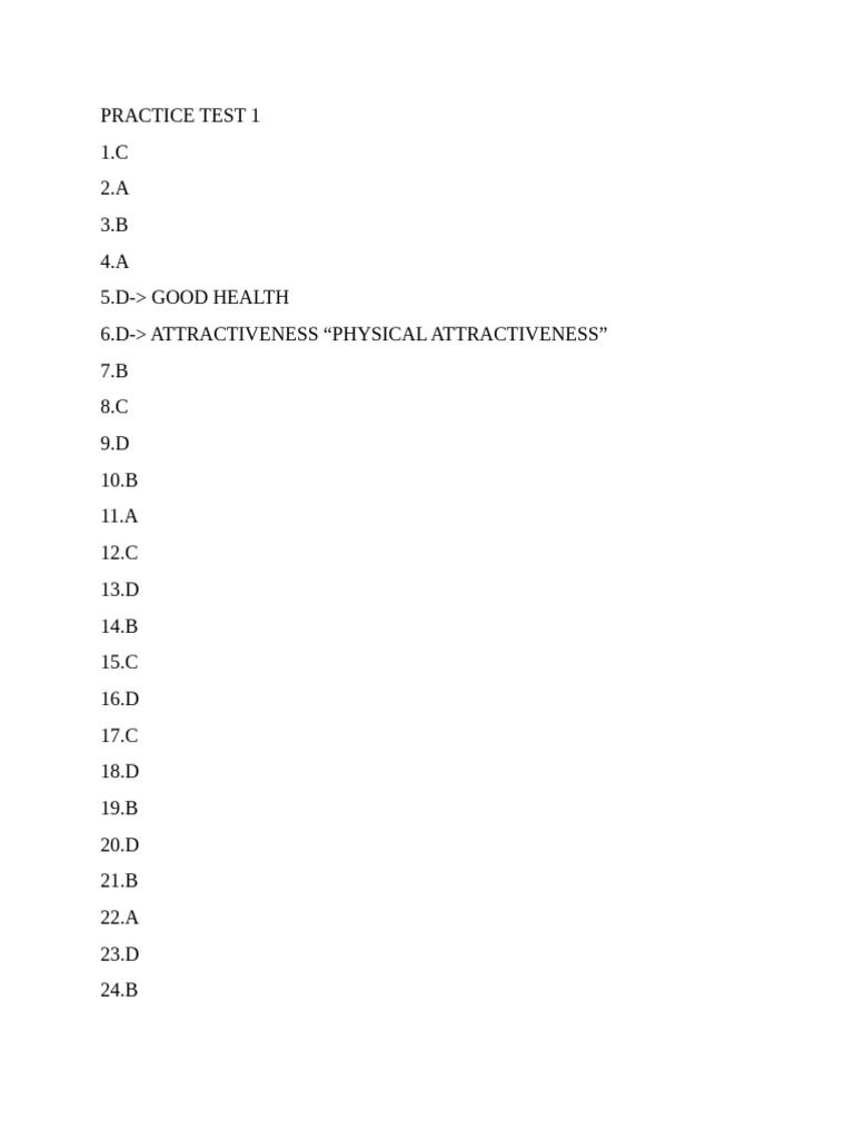 Key Practice Test 1 and 2 | PDF