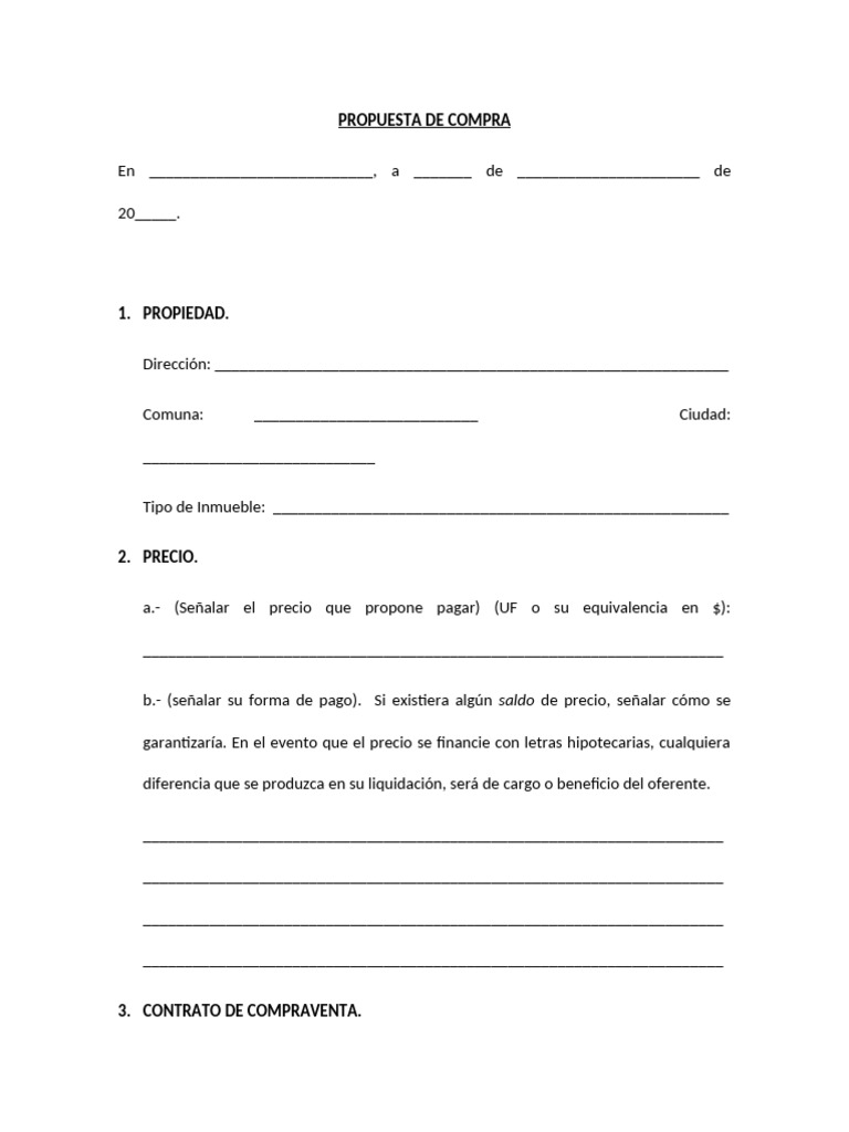 PROPUESTA Y ACEPTACION DE COMPRA | PDF