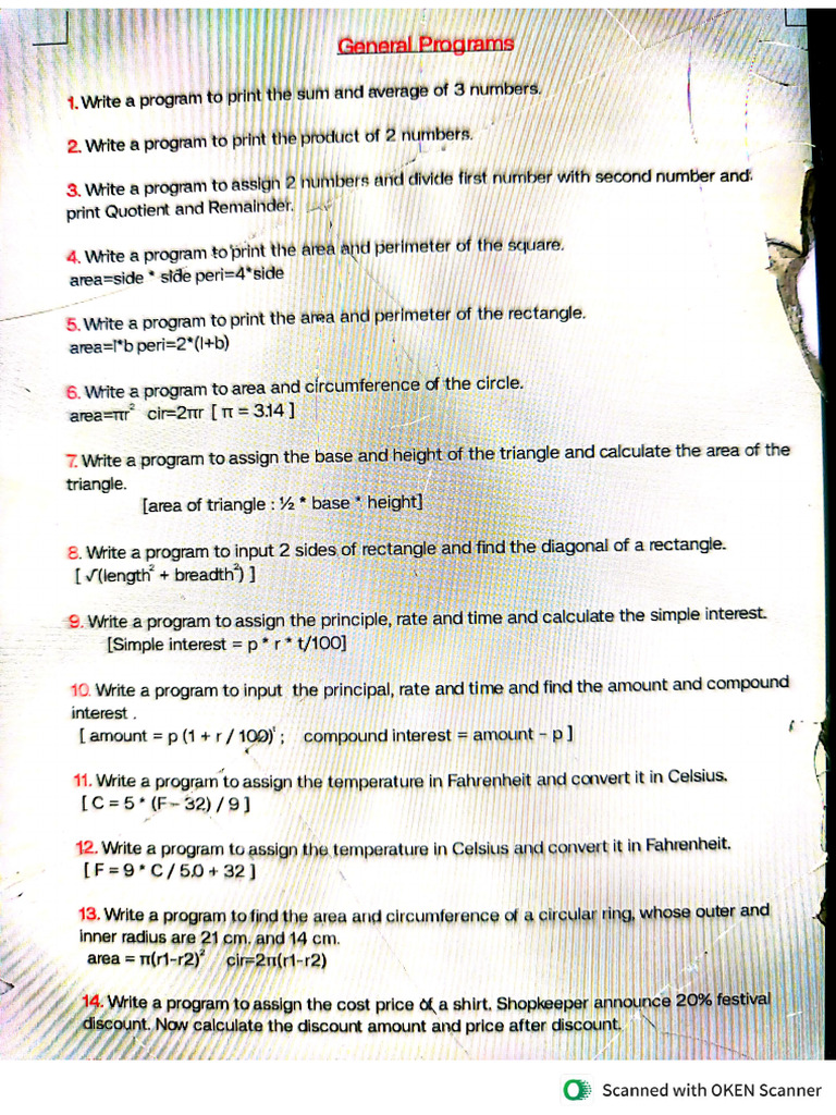 General Programs | PDF