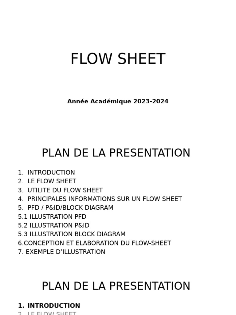 PPM - Présentation Flow Sheet | PDF