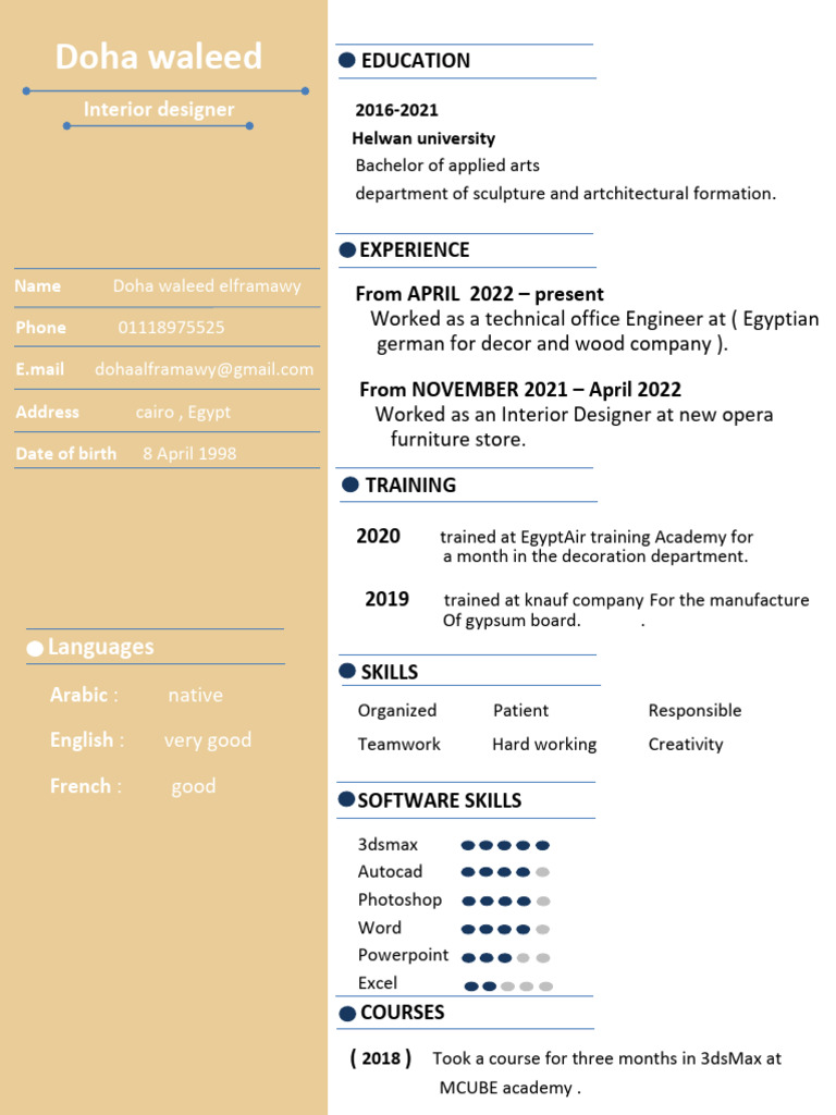 CV - Doha Waleed | PDF