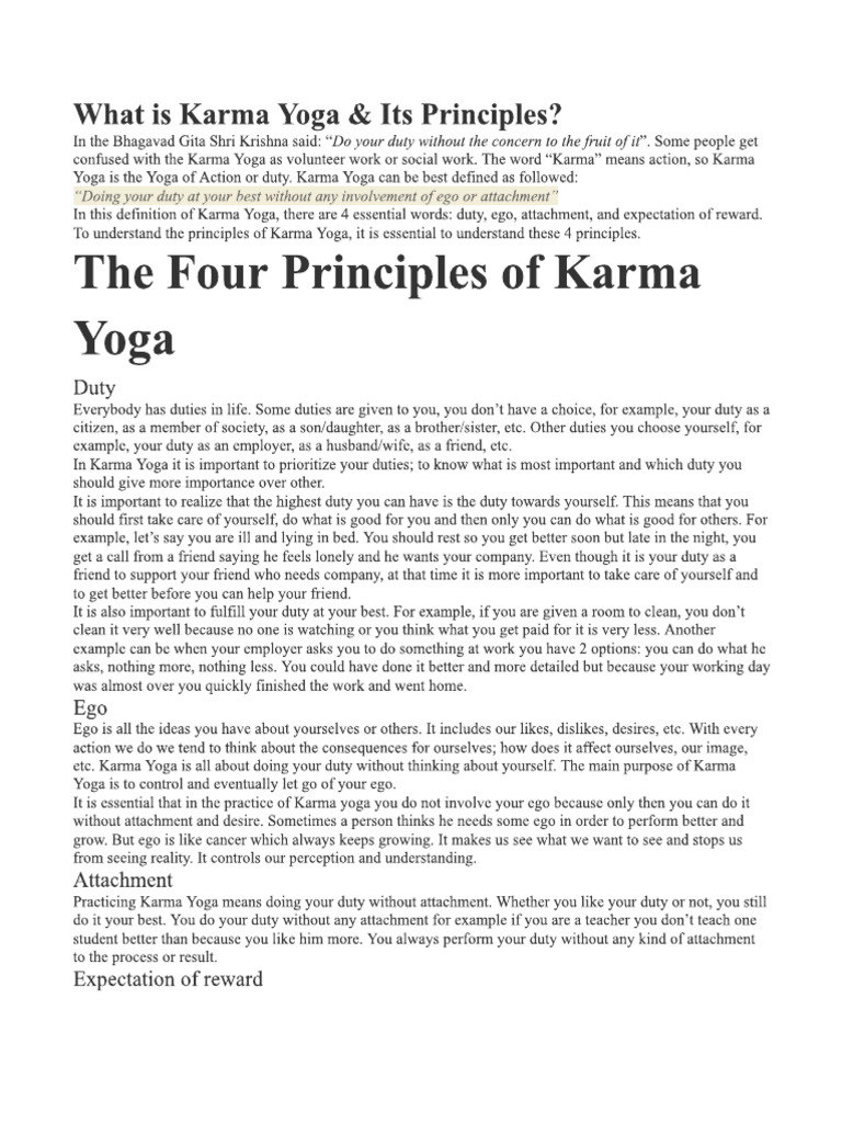 Karma Yoga | PDF