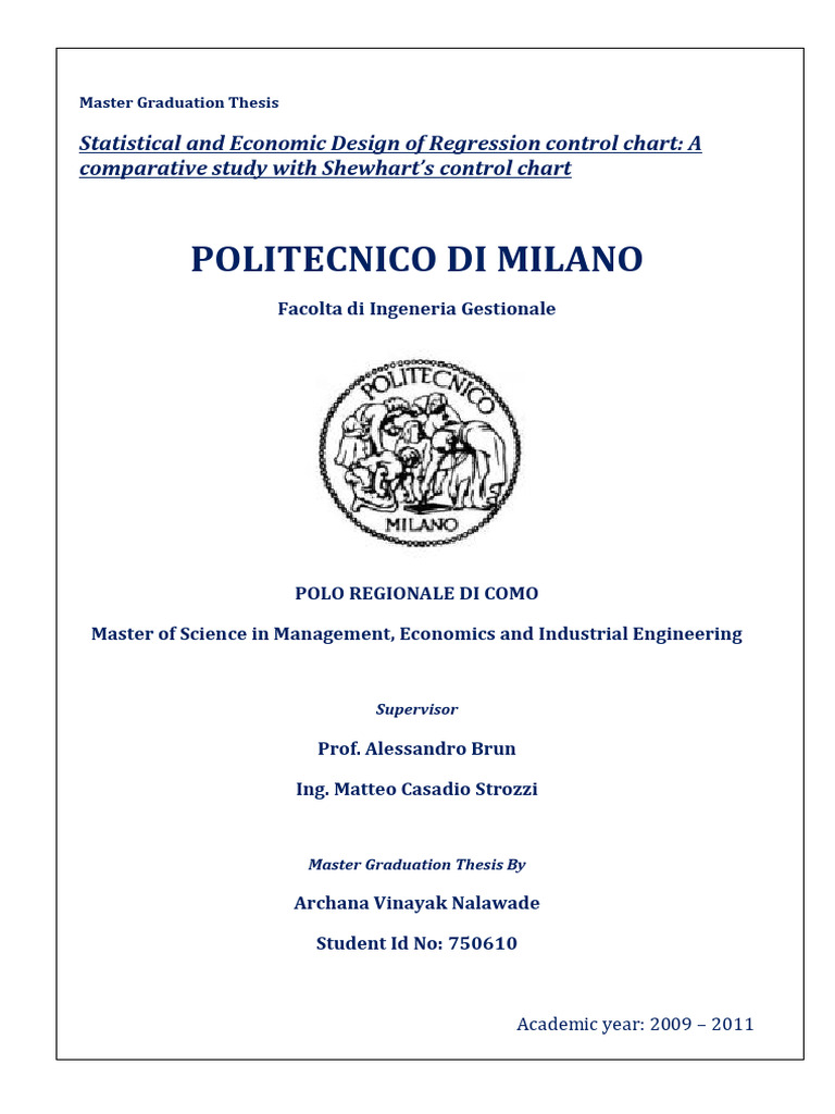 Statistical and Economic Design of Regression Control Chart A ...