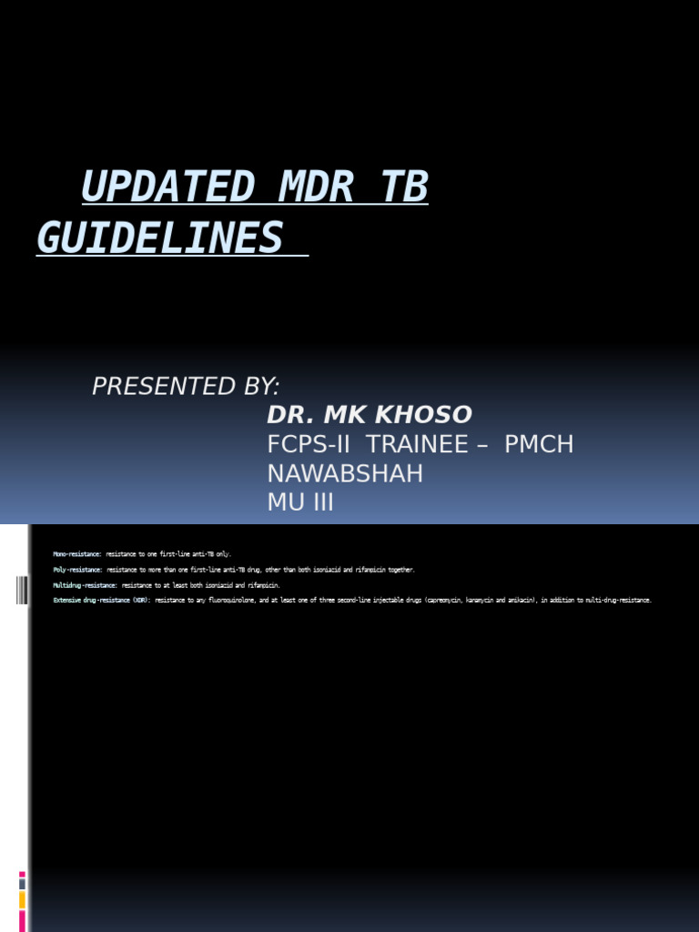 Mdr Tb Guidelines Ppt-2f | PDF