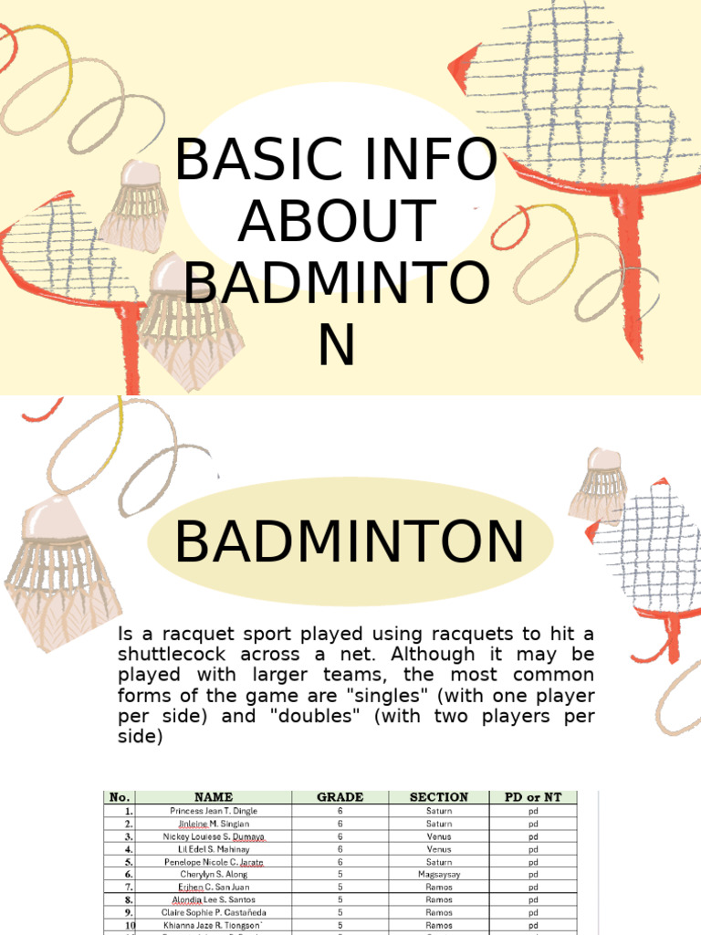 Badminton Orientation | PDF