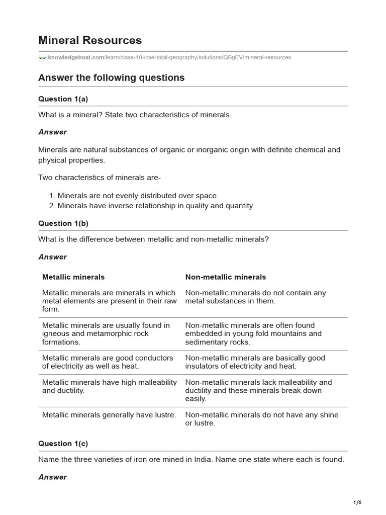 Mineral Resources | PDF