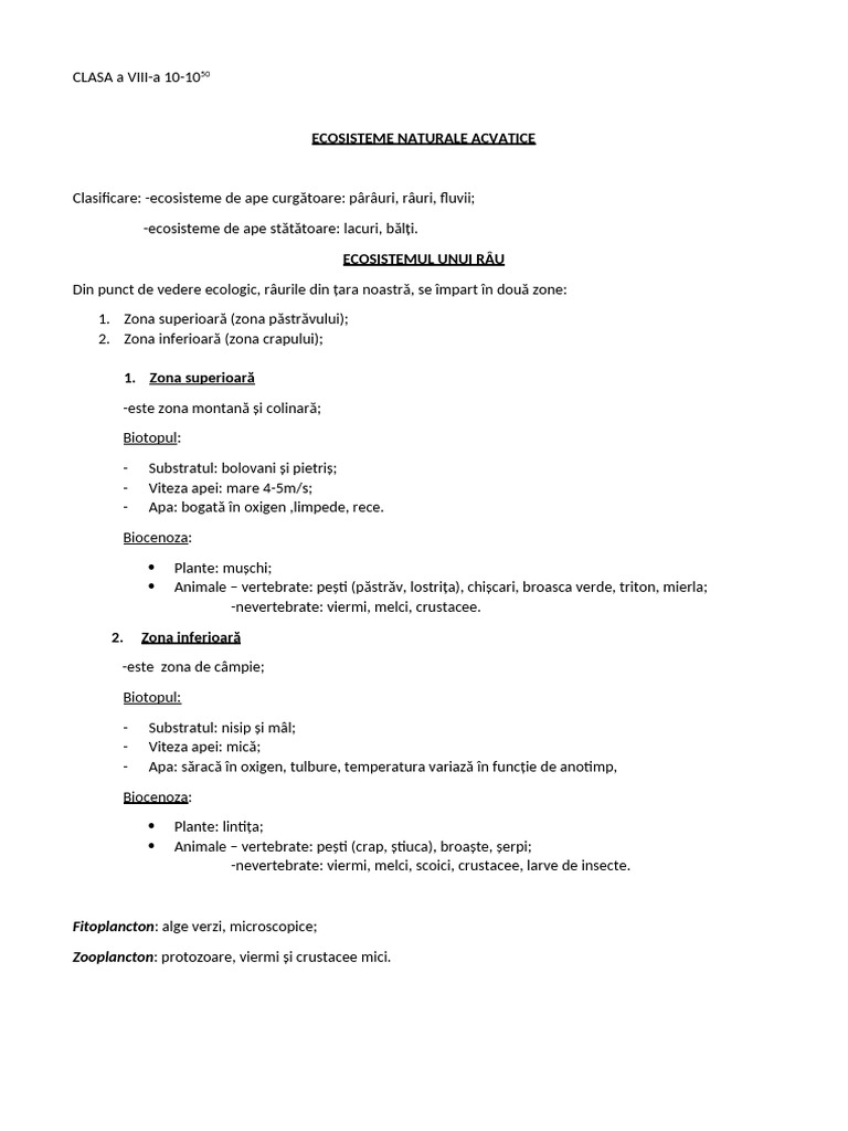 Ecosistemul Unui Rau | PDF