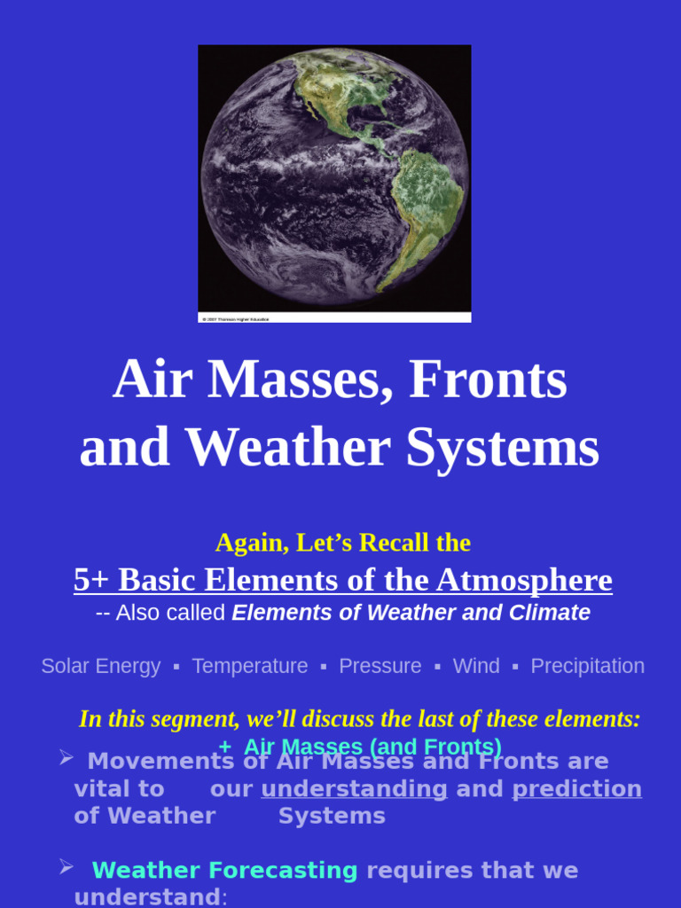 9n. Air Masses, Fronts and Weather Systems | PDF