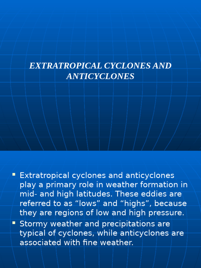 Extratropical Cyclones and Anticyclones | PDF