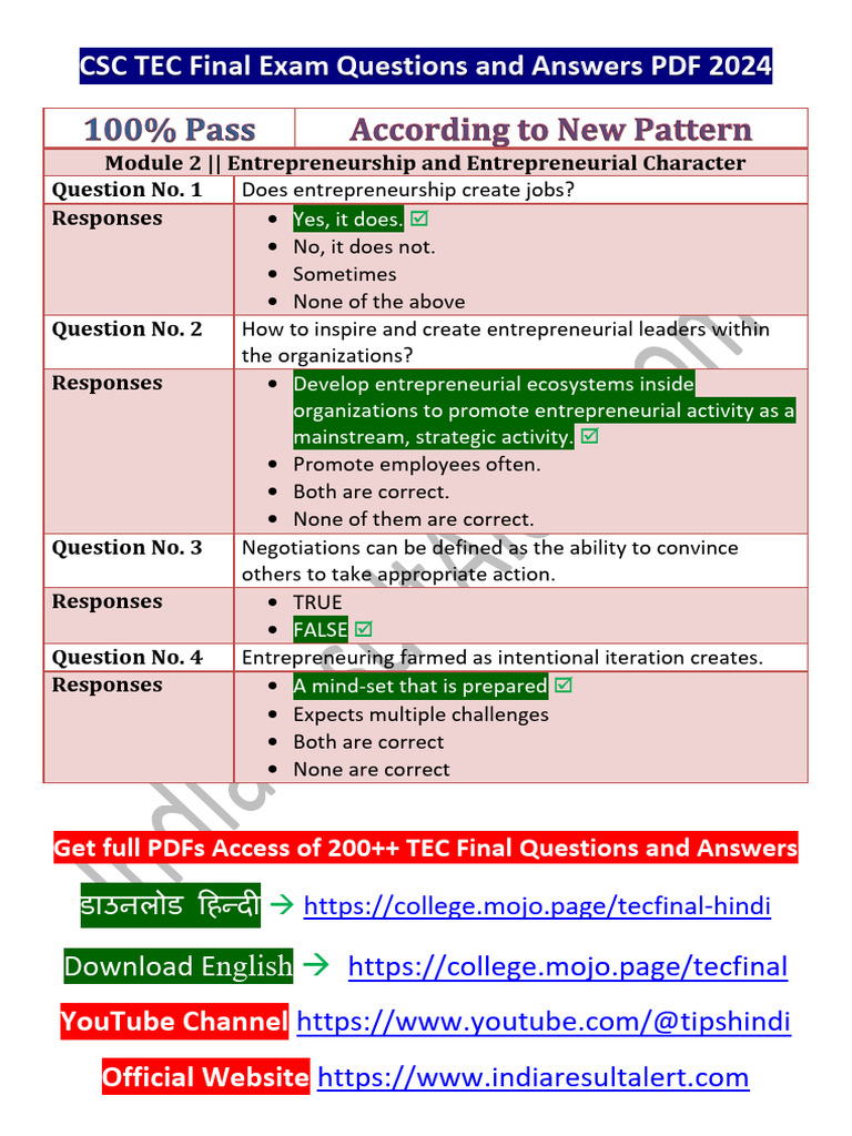 Sample Quesans Tec Final English | PDF
