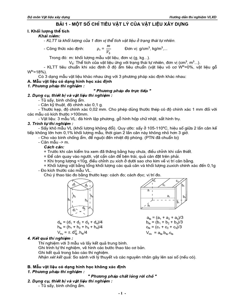 Huong Dan Thi Nghiem VLXD | PDF
