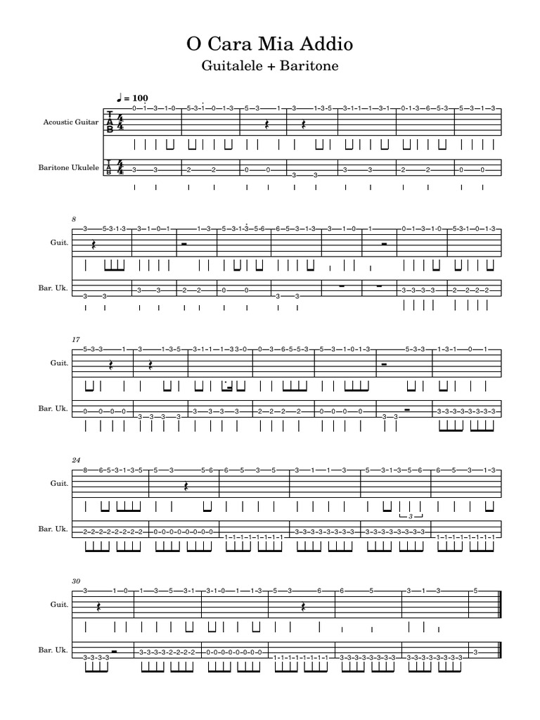 O Cara Mia Addio Turret Opera Guilele | PDF
