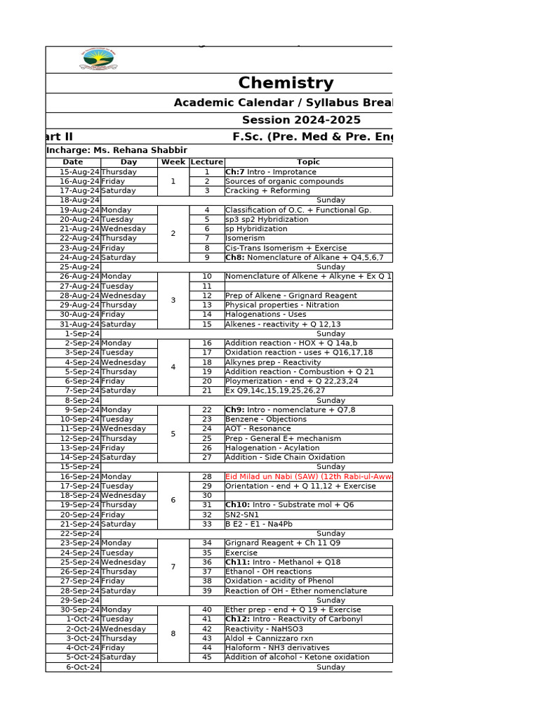 2nd Year History Academic Calendar 2024 | PDF