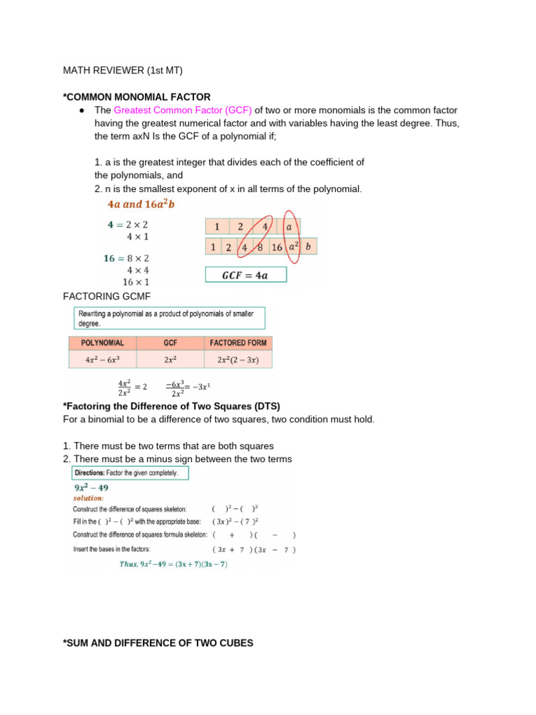 MATH REVIEWER (1st PT) gr.8 | PDF