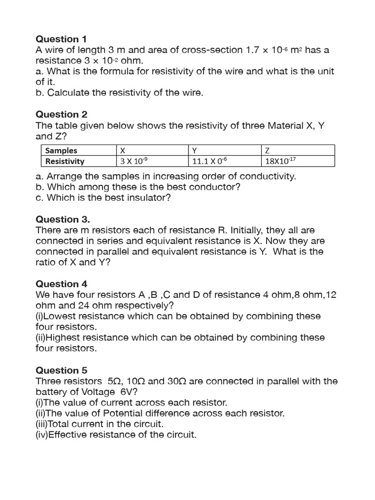 Electricity Worksheet | PDF | Teaching Methods & Materials | Technology & Engineering
