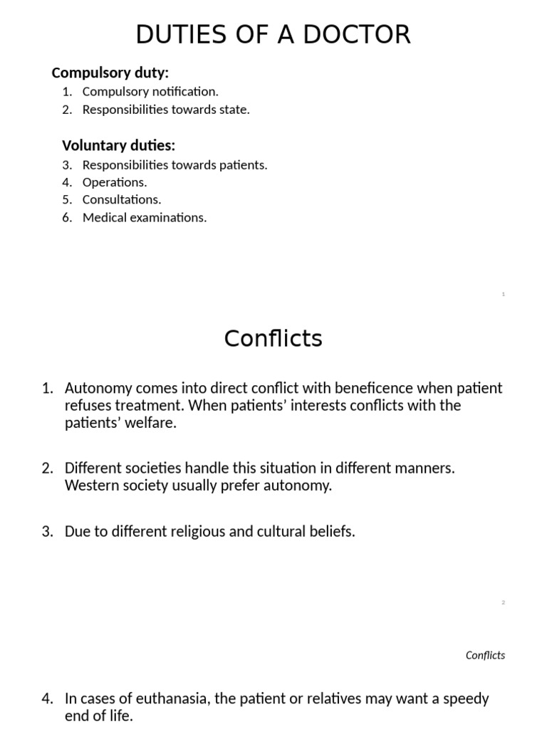 M1 L14 (Duties of A Doctor) | PDF