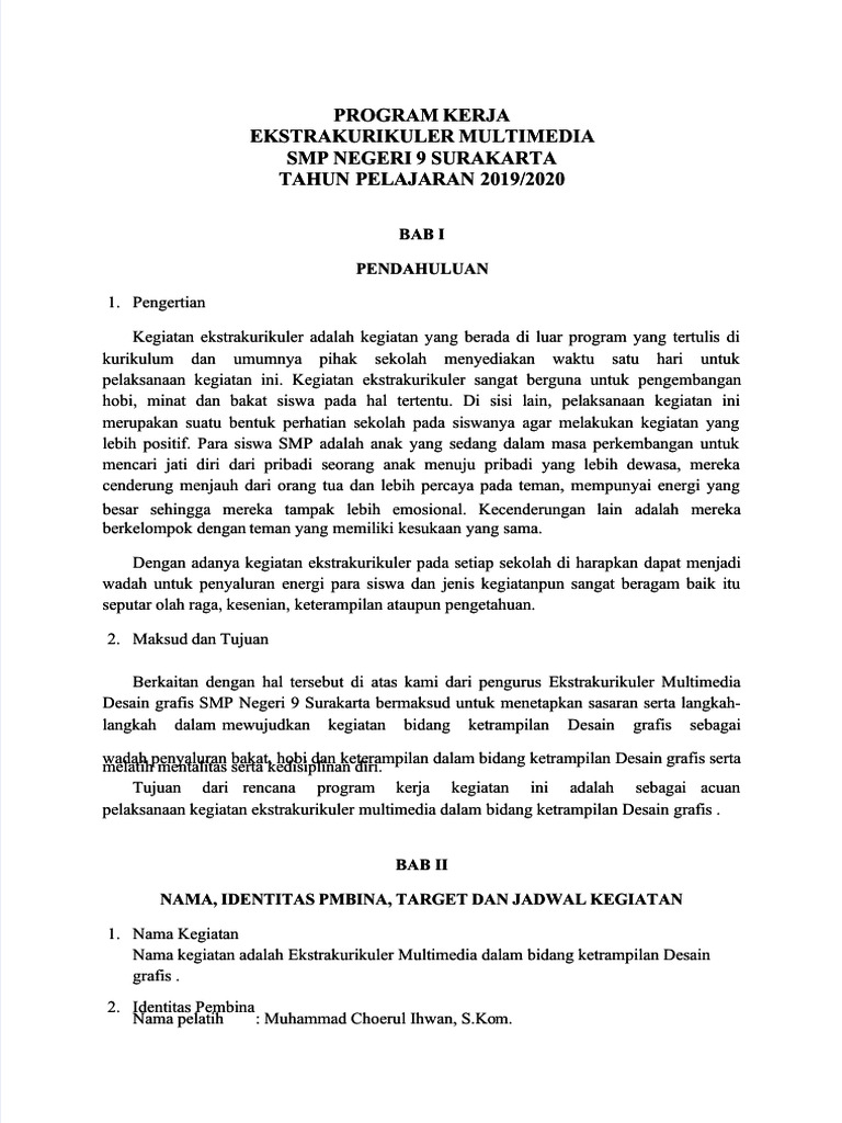 PDF Program Kerja Multimedia - Compress | PDF