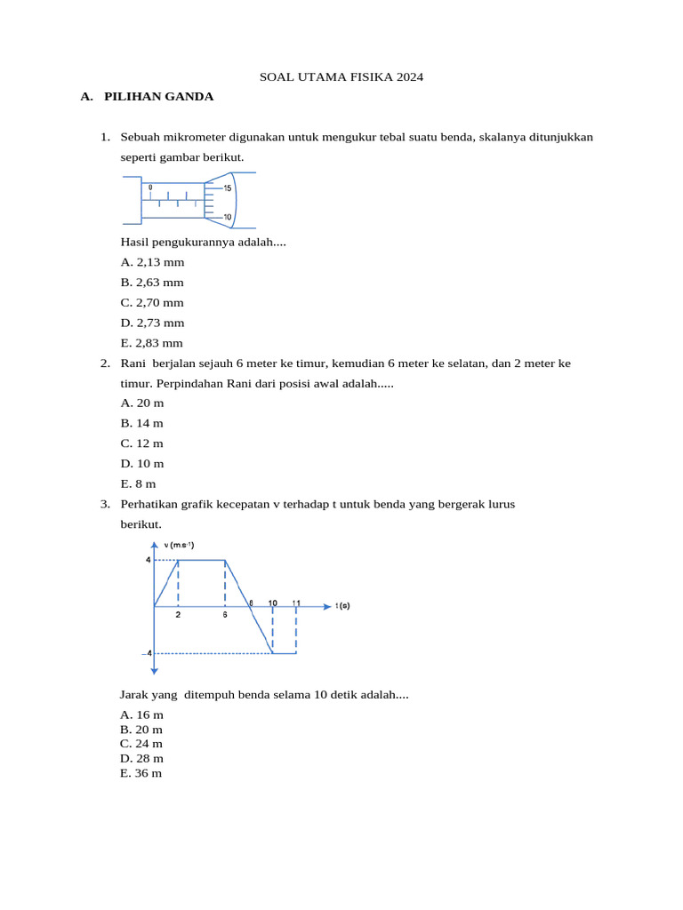 Soal Utama Fisika 2024 | PDF