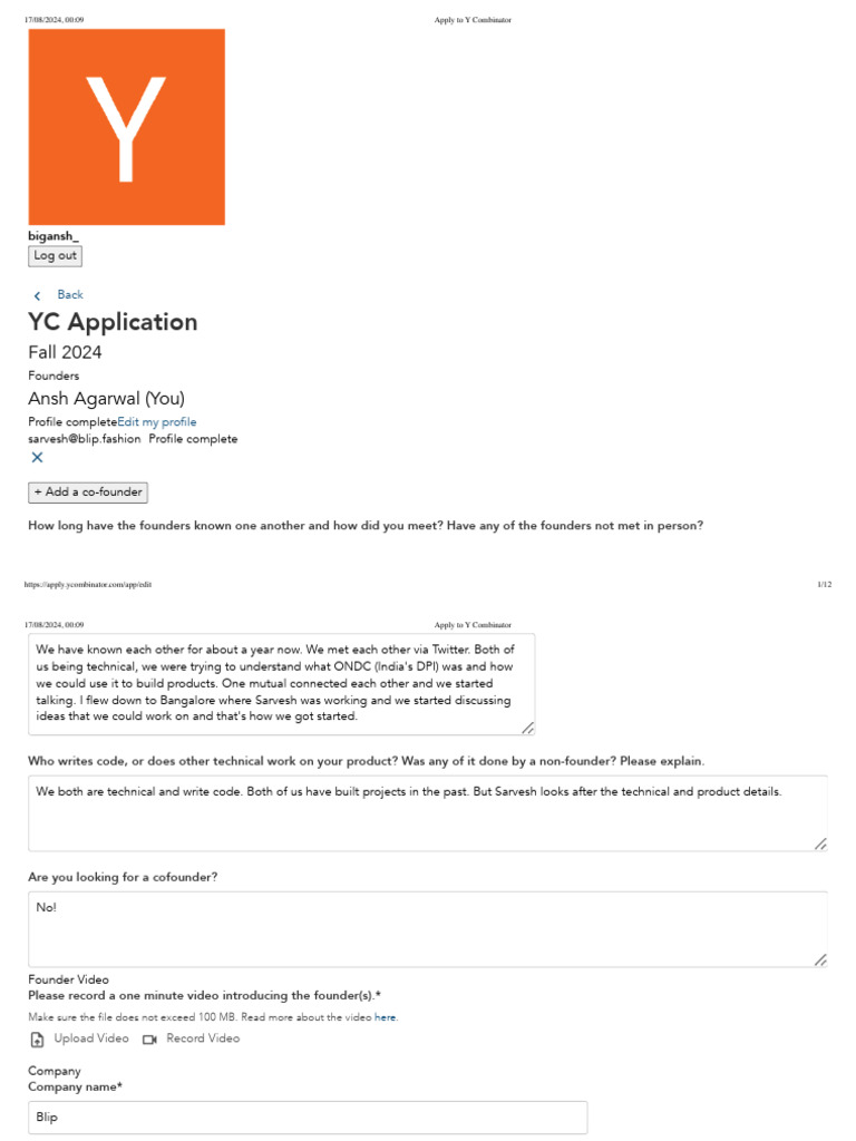 Blip - Y Combinator | PDF