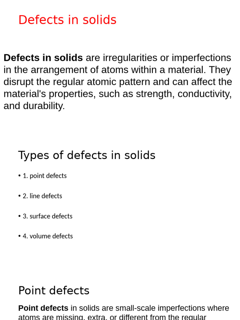 Defects in Solids Rahul | PDF