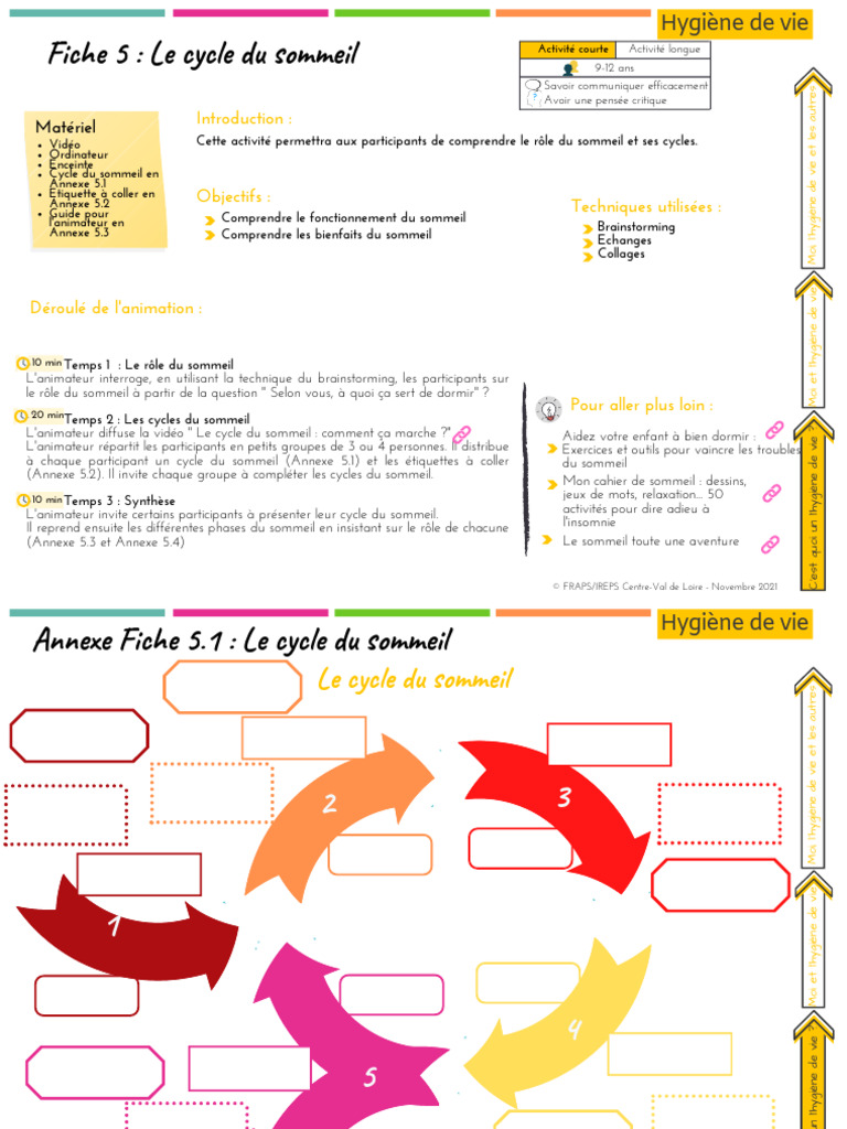 Fiche 5 Le Cycle Du Sommeil | PDF