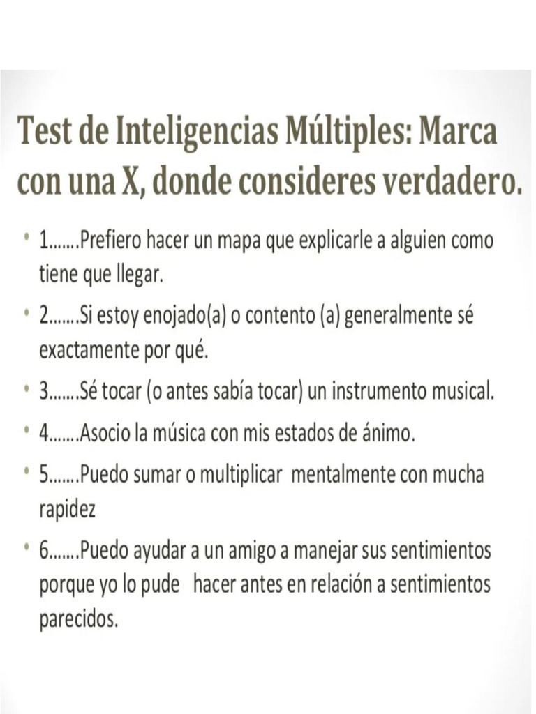 Test de Inteligencia Multiples | PDF