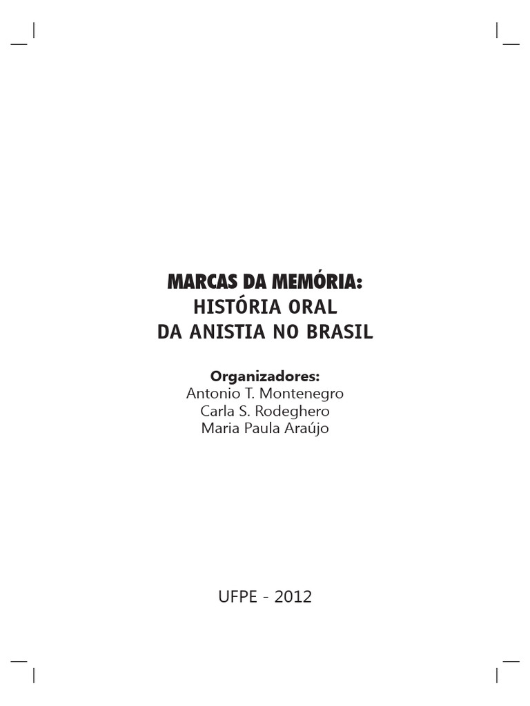 Marcas Da Memoria Historia Oral Da Anist | PDF