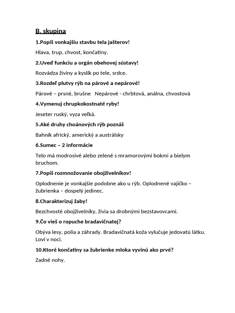 Stavovce 1 - Písomka B.skupina | PDF