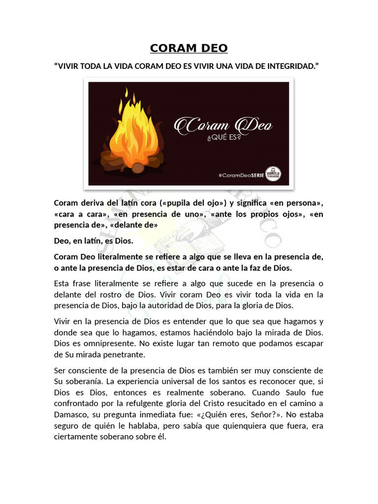 Coram Deo | PDF