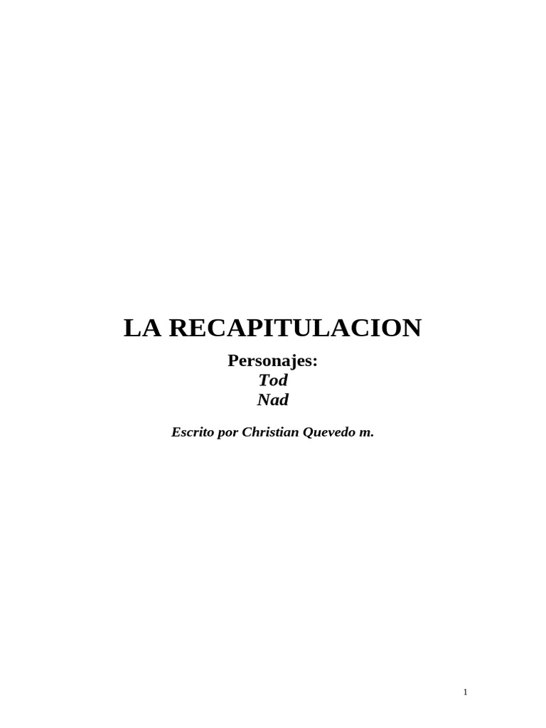 La Recapitulacion | PDF