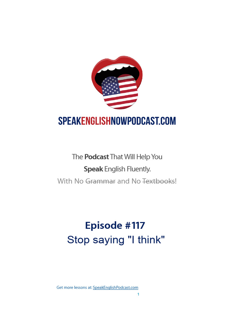 117 Stop Saying I Think English-Expressions | PDF