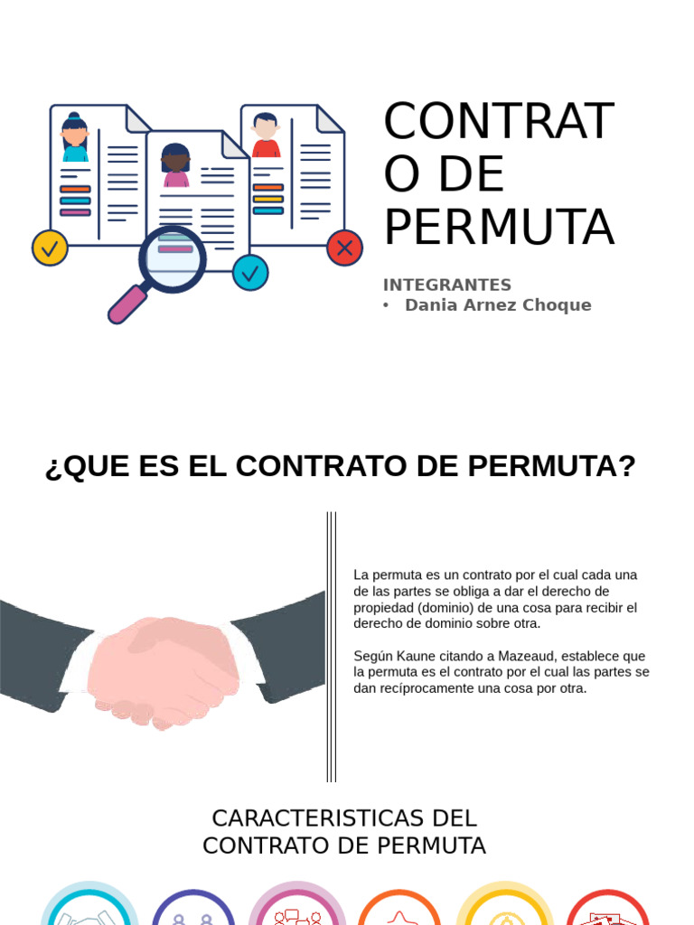 Diapositiva Contrato de Permuta | PDF