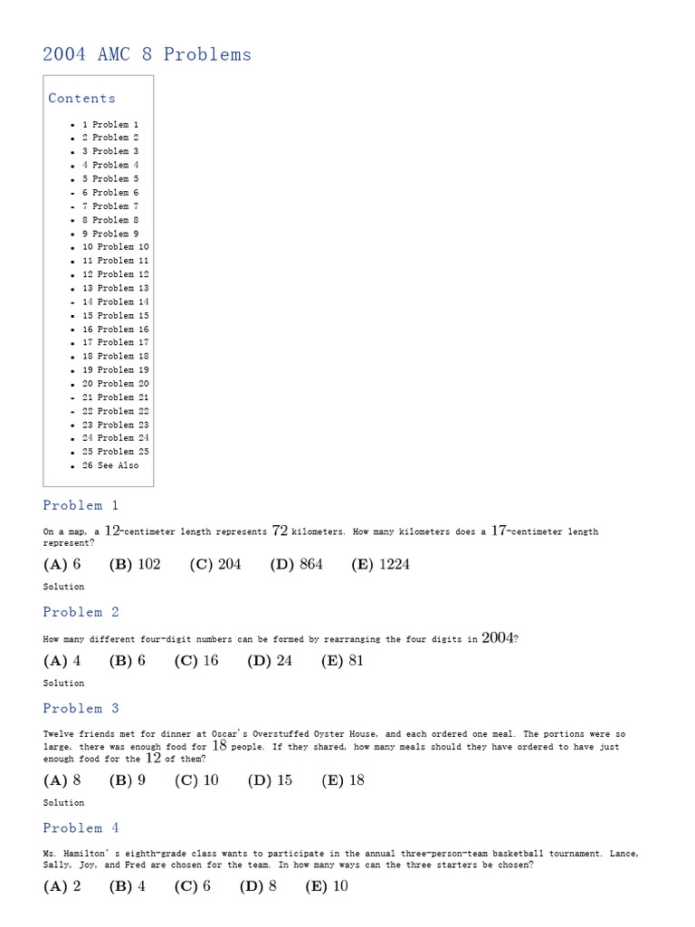 2004 Amc8 | PDF