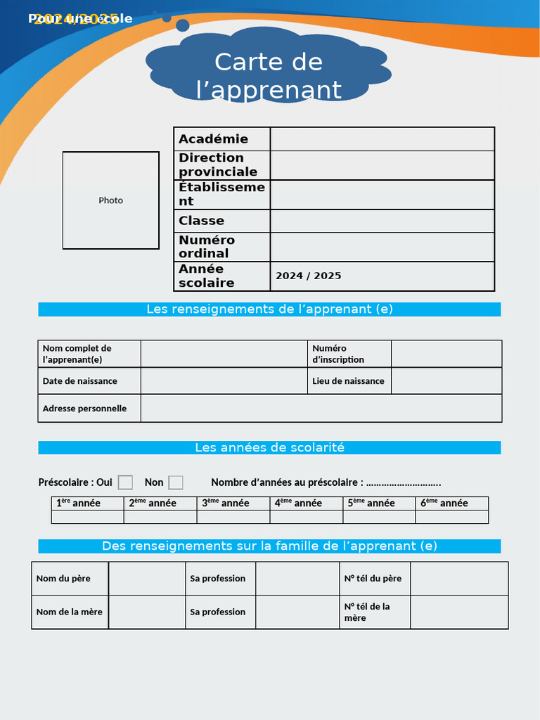carte de l'apprenant | PDF