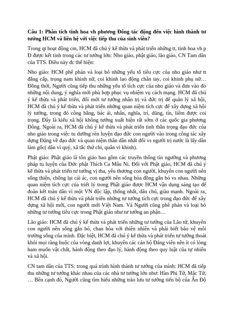 Đề cương TT HCM | PDF