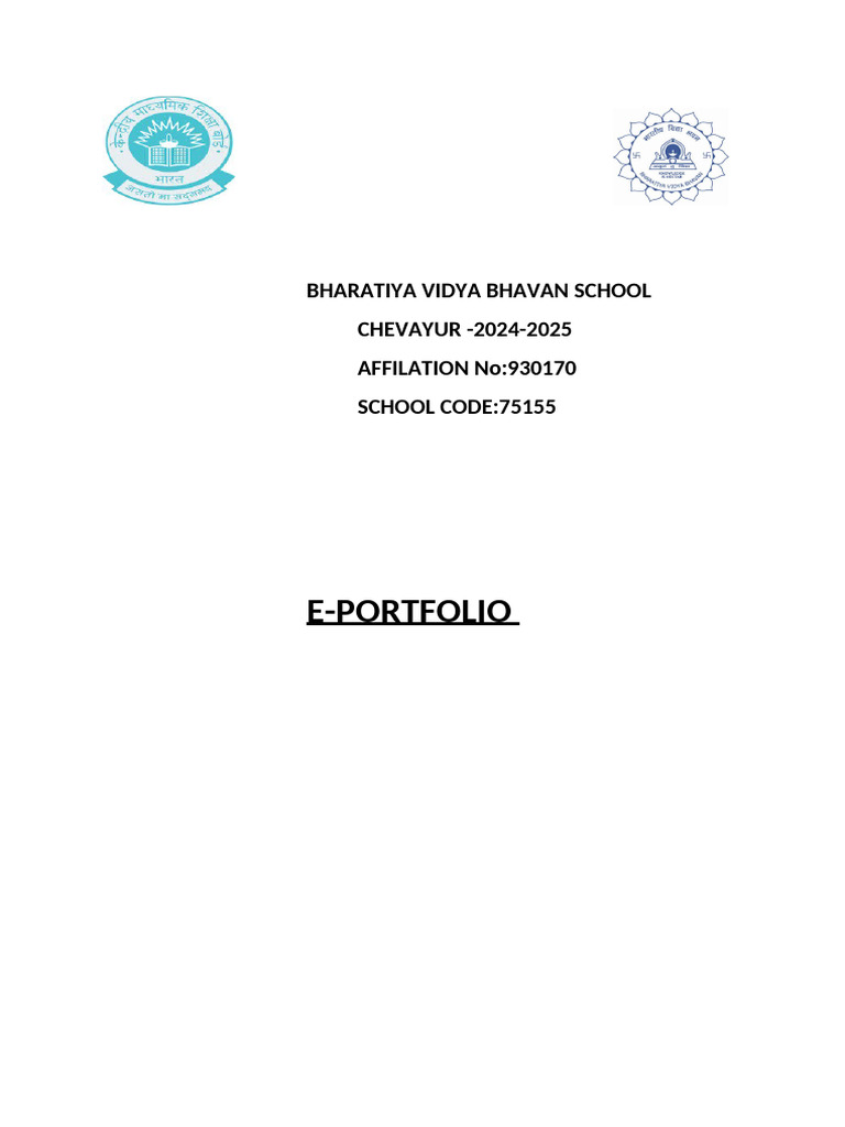 E-Portfolio Format | PDF