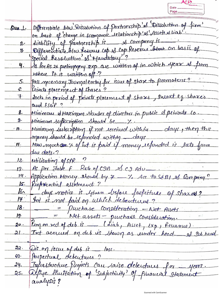 Full Account Theory Based 50 Questions | PDF