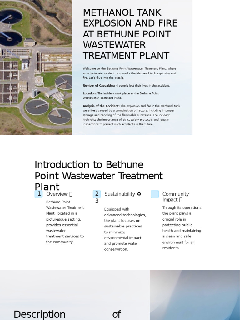 Methanol Tank Explosion and Fire at Bethune Point Wastewater Treatment ...