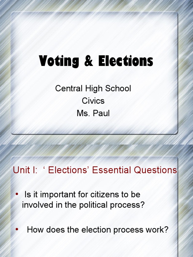 Unit 1 - Elections | Download Free PDF | Campaign Finance In The United ...