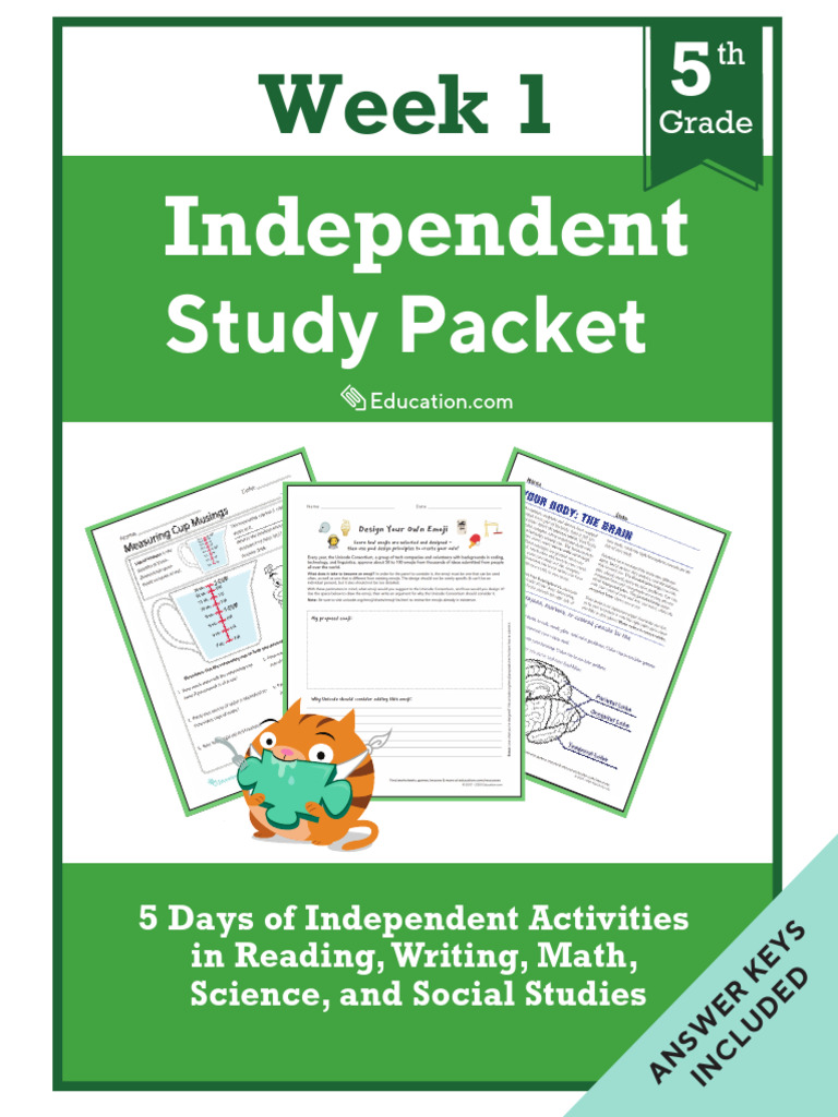 Independent Study Packet 5th Grade Week 1 | PDF