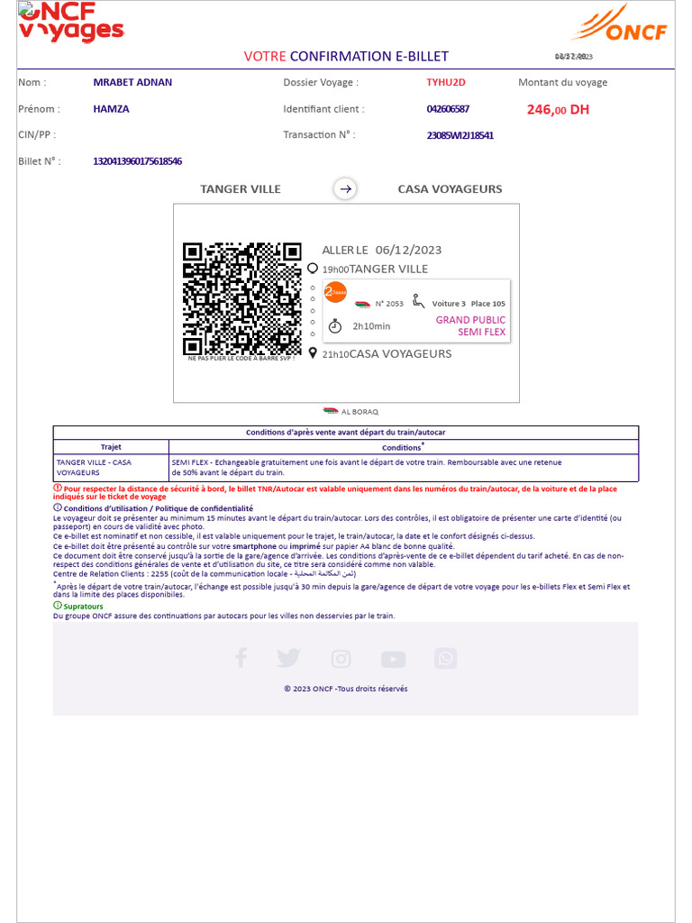 Votre: Confirmation E-Billet | PDF