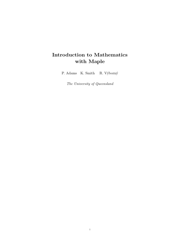Introduction Mathematics With Maple | PDF | Limit (Mathematics) | Polynomial