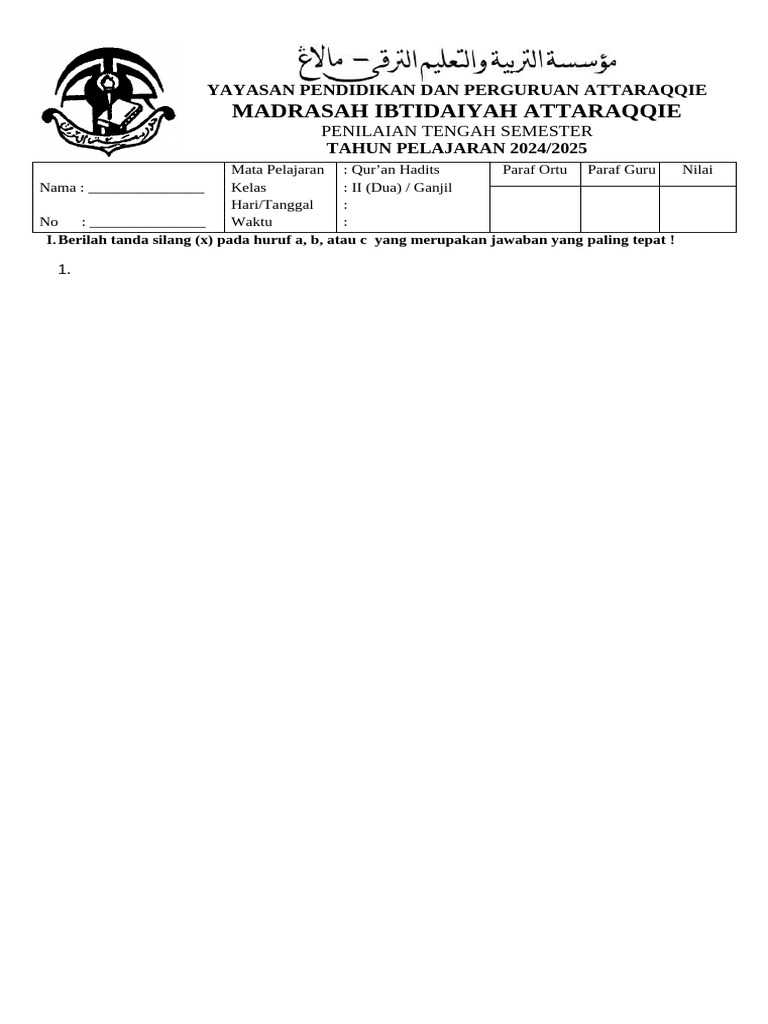 Kop PTS 2024-2025 | PDF