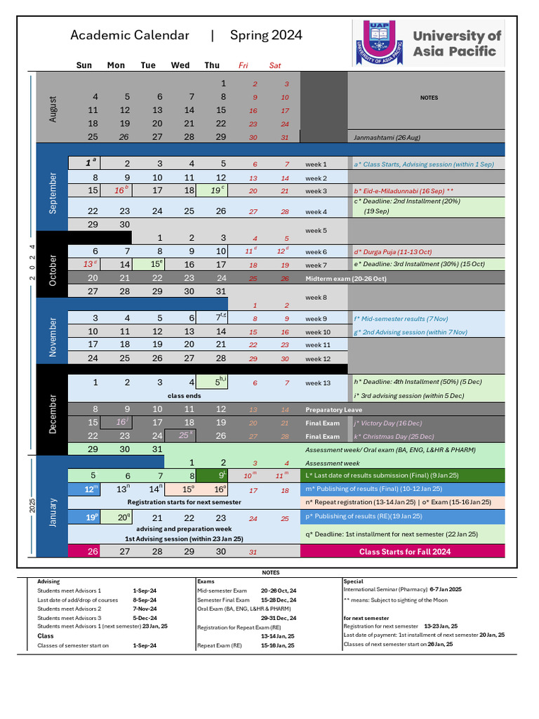 Academic Calendar Spring 2024 | PDF