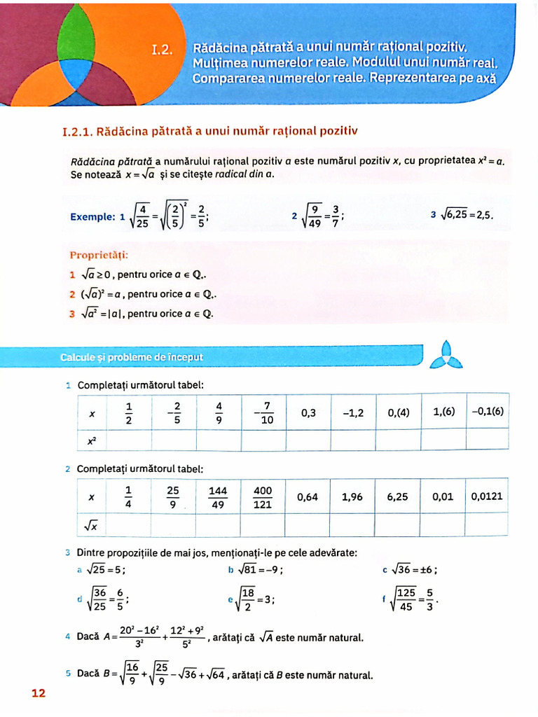 Radacina Patrata A Unui Numar Rational A 7a | PDF
