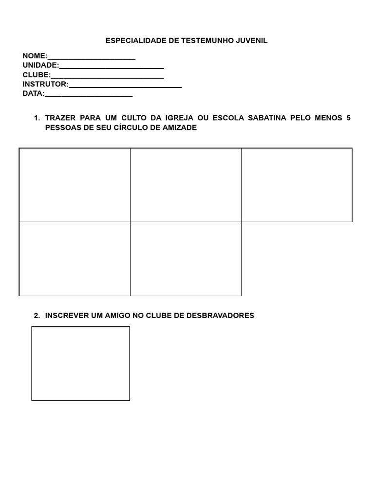 E018 - Especialidade de Testemunho Juvenil | PDF