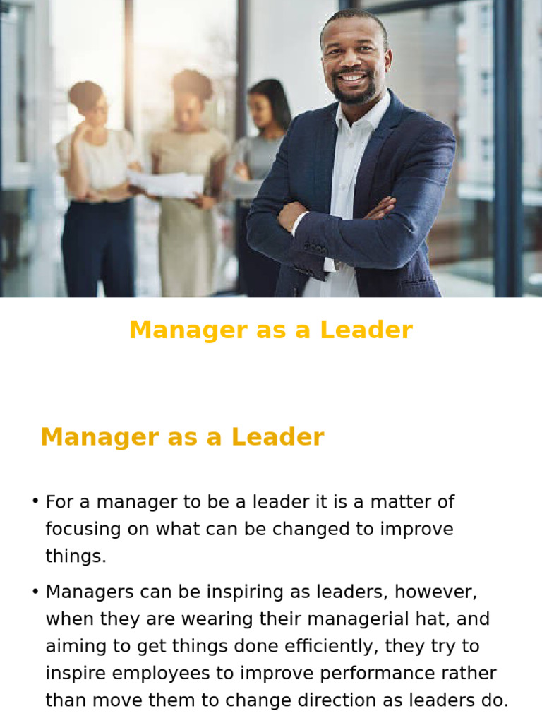 Manager As A Leader | PDF