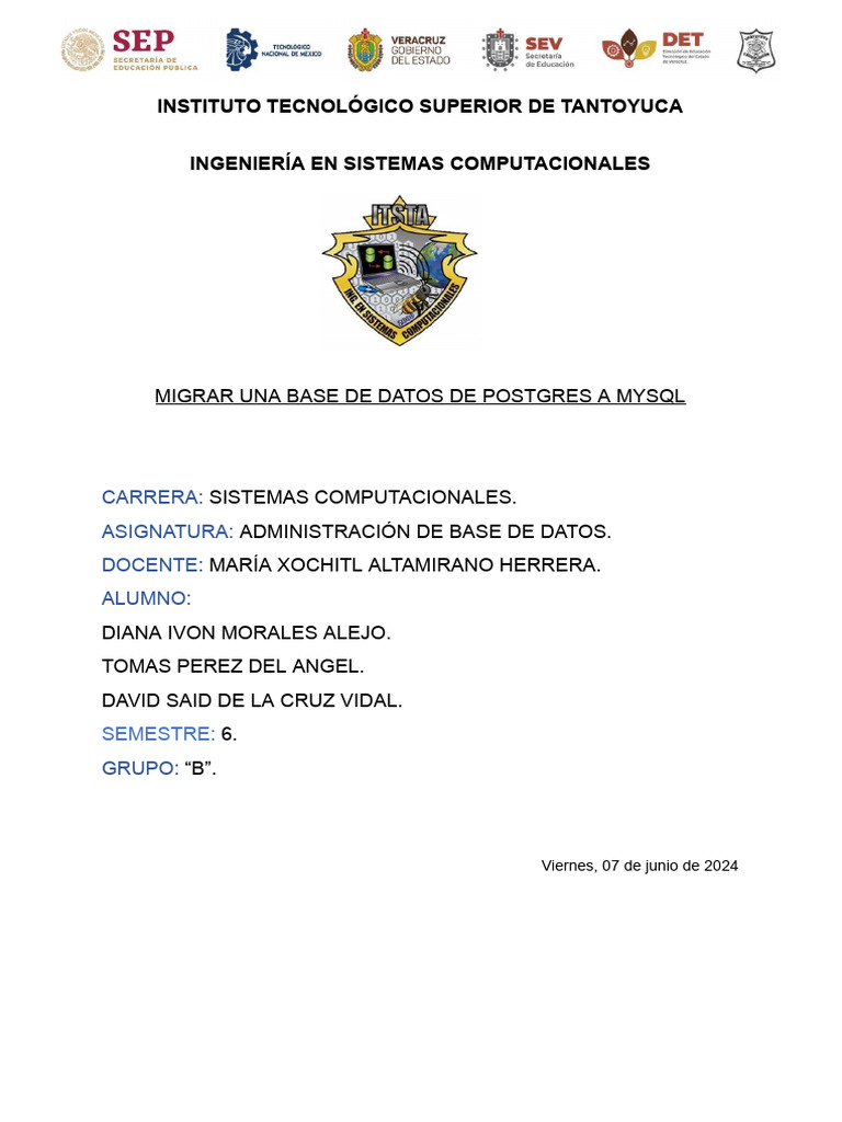 Migrar Una Base de Datos de Postgres A My SQL | PDF | Mi sql | Bases de datos