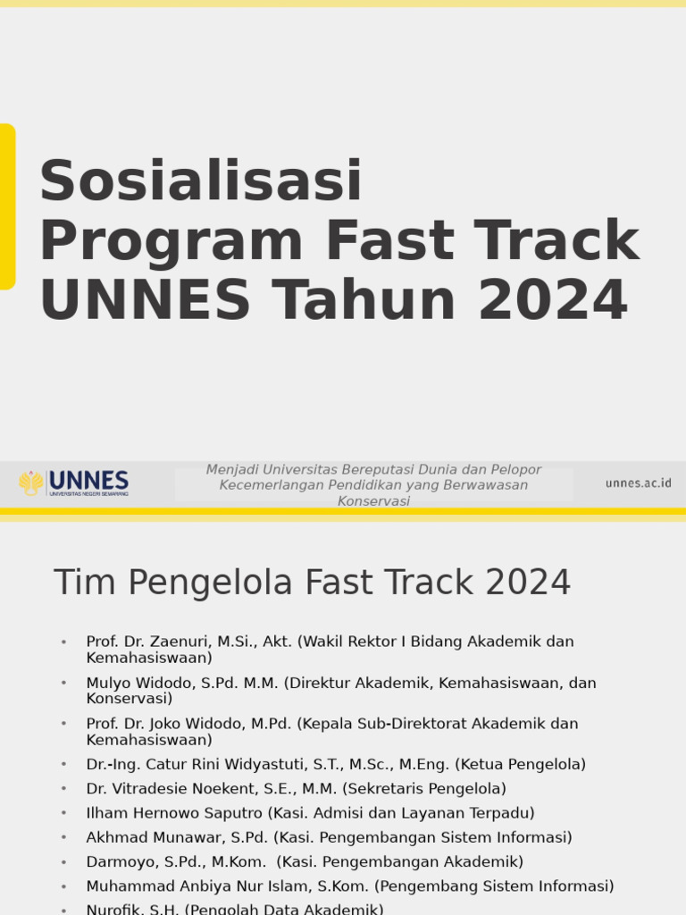 Sosialisasi Program Fast Track 2024 - Rev | PDF